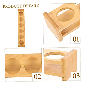 Cabilock Wine Cup Server Dish Wood Beer Flight Tray Bamboo Wine Glass Holder Modern Wooden Wine Rack Wine Cup Display Rack 6 Holes Wine Cup Server Dish Wood Paddle Serving Tray
