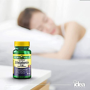 Melatonin Fast-Dissolve Tablets, 5mg by Spring Valley, 120 Ct (2 Pack) Bundle with Exclusive"Have a Great Sleep" - Better Idea Guide (3 Items)