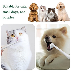 MiOYOOW 2PCS Dog Toothbrush, Pet Toothbrush with Ultra Soft Bristles for Sensitive Pet Teeth & Gums Puppy Kitten Cats Small Breed Dogs