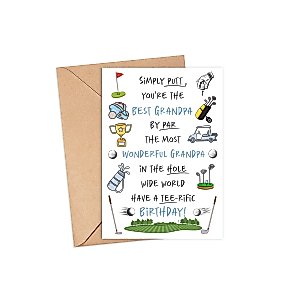 Golf Birthday Card For Grandpa - Simply Putt You Are The Best Grandpa Card - Grandpa Birthday Card - Golf Birthday Card - Sports Lover Gift Card - Fathers Day Card - Birthday Gift For Golfer