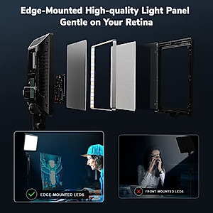 Key Light, Dazzne D20 Video Conference Lighting, Streaming Lighting Dimmable Bi-Color 3200-5600k Video Light with Mini Tripod for Broadcast/Zoom Meetings/Game/Tiktok