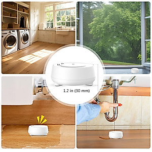 WiFi Water Leak Detector, Water Alarm with 110db Adjustable, 492ft Transmission Water Leak Sensor for Home, Laundry, Kitchen, Basement,3 Water Detectors & 1 Base Station(2.4GHz Wi-Fi only)