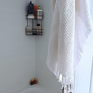 Püskül - Turkish Beach Towels Oversized Waffle - Softest 100% Turkish Cotton - 33x67 inch - White - Pack of 3 (3)