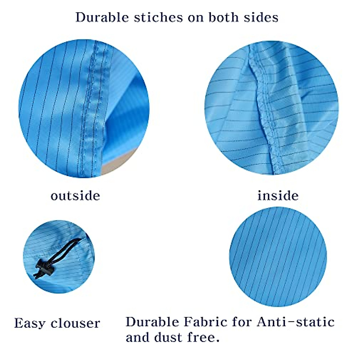 DT&G 2 Packs High Density-Conductive Large Laundry bags / Made of polyester, Drawstring closure, Anti-static / 28”x40” Size / Tear resistance and tight Stitching Dirty Clothes Storage Bags