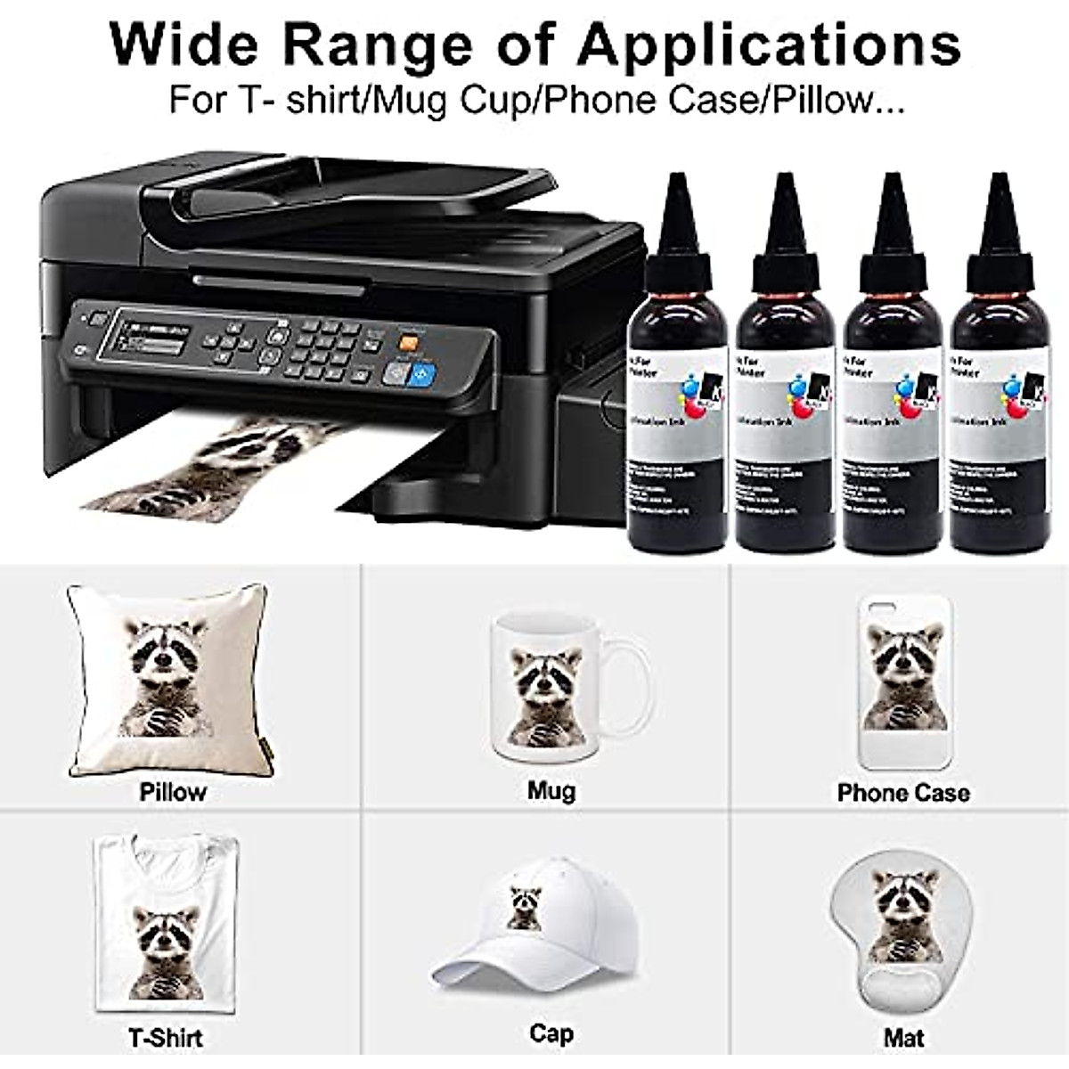 seogol Black Sublimation Ink for Epson EcoTank Workforce Printers ET-2720 ET-2760 ET-2750 ET-15000 ET-4700 ET-3760 WF-7710 WF-7720 WF-7210 C88+ ETC.（400ml/Offer Free ICC Printing）