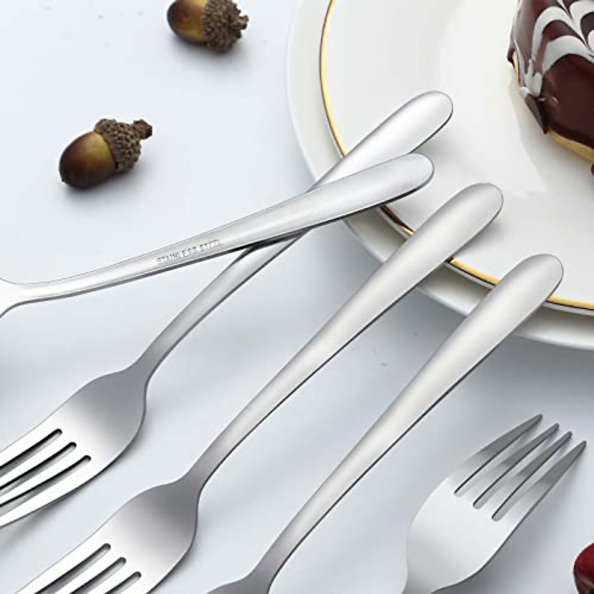 Gymdin 24 Pieces Dinner Forks, Forks Silverware(8 inches), Silverware Forks, Food Grade Stainless Steel Flatware Forks, Mirror Polished & Dishwasher Safe, Using for Home, Restaurant or Kitchen