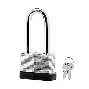 SafiSwords 3-Pack Keyed Alike Laminated Steel Padlocks Keys, 1-3/4" Wide, Heavy Duty Long Pad Lock Set with Same Keys