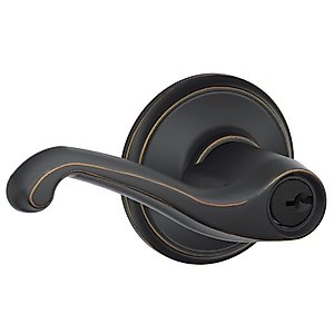 Schlage Lock Lever Entry Flair Kyd Aged BRZ F51AFLA716
