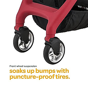 Larktale chit Chat Stroller | Lightweight Compact Stroller for Babies and Toddlers 6 Months and Up | Best Compact Stroller for Travel | Features One-Handed Steering and Easy Fold, Barossa Red