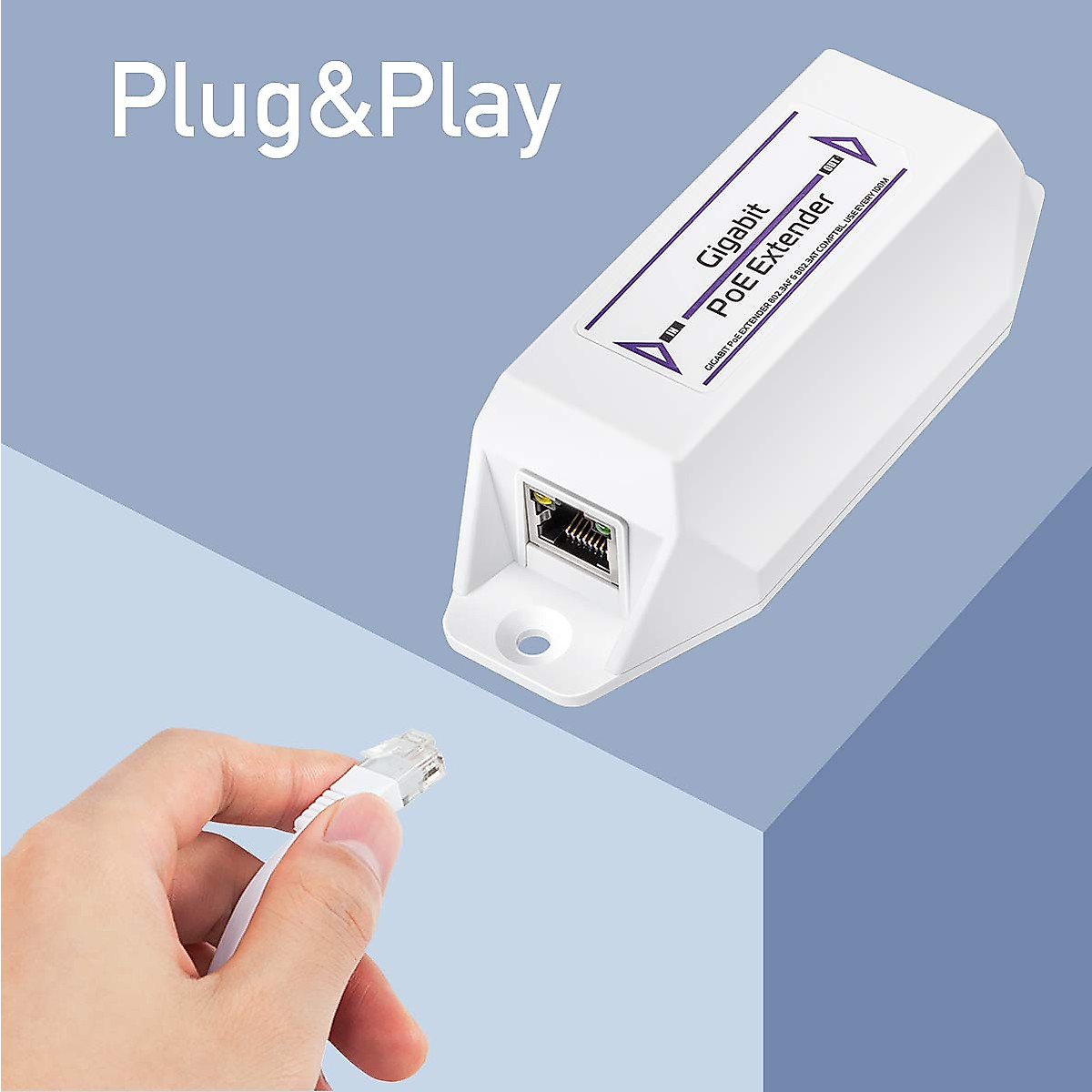 Cudy New Gigabit PoE Extender, 10/100/1000Mbps, 1 Channel PoE Repeater, PoE Amplifier, PoE Booster, Wall-Mount, Comply with IEEE 802.3at / 802.3af, Not Support Passive PoE, Plug and Play, POE10