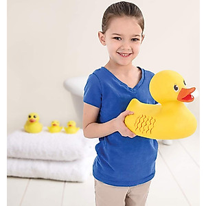 10" Jumbo Classic Yellow Rubber Duck Bathtime Toy, Floating Fun Pool Preschool Bathtub Toy, Giant Flexible Large Yellow Duck for Kids