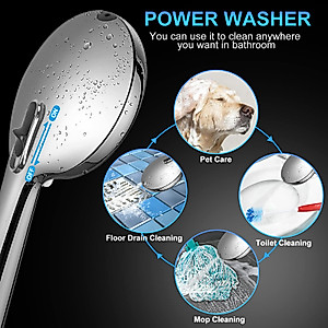 Luxsego 10-Inch Ultra-Thin Stainless Steel Rainfall Showerhead with 3-Way Diverter, Handheld Shower, and Adjustable Extension Arm