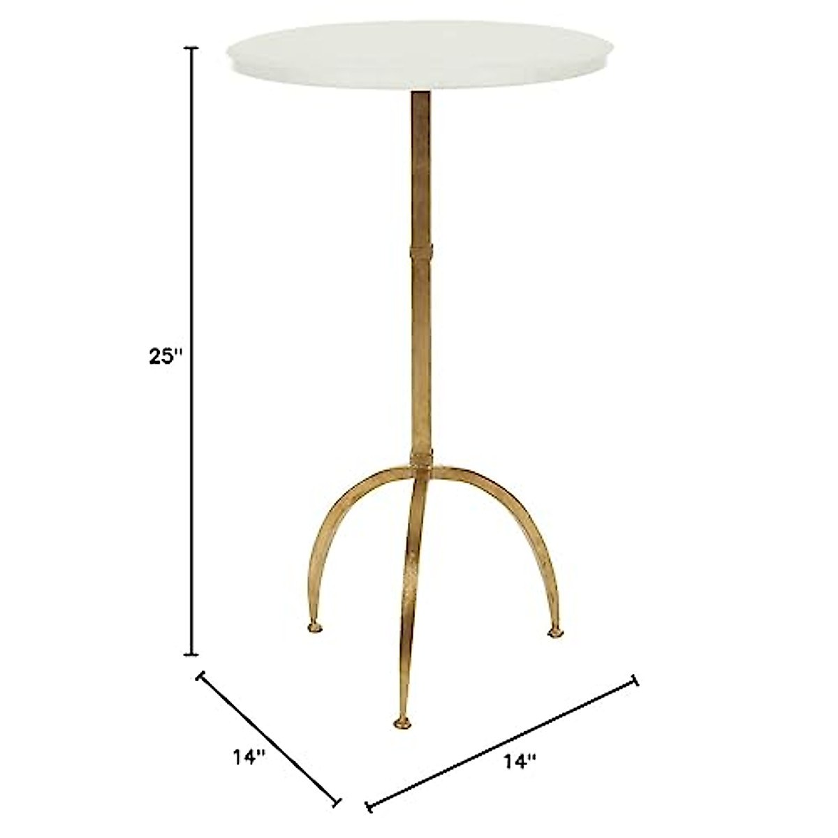 Safavieh Home Collection Mikhail and Iron End Table, White/Gold Granite