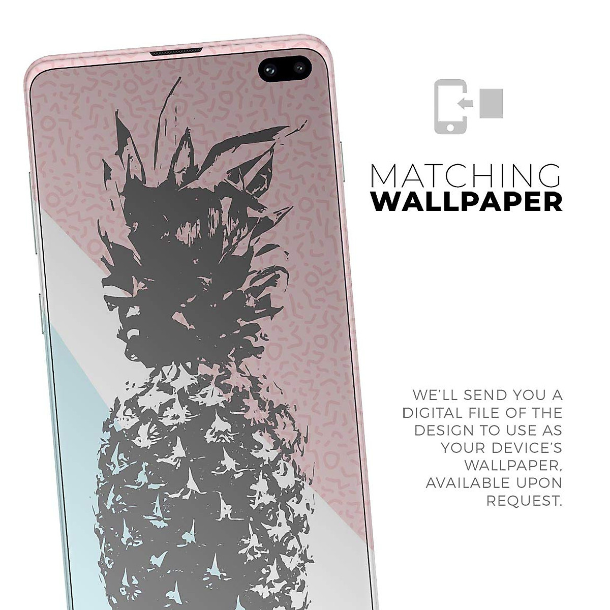 DesignSkinz Coral Mint Summer Pineapple v1 Protective Vinyl Decal Wrap Skin Cover Compatible with The Samsung Galaxy S20 (Screen Trim & Back Glass Skin)