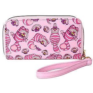 Disney Wallet Wristlet Zip Clutch Faux Leather (Cheshire Cat Pink)