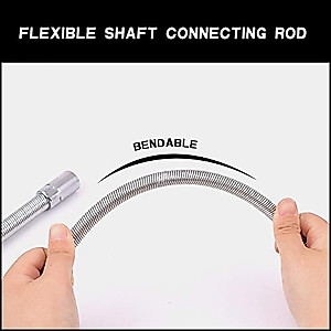 HORUSDY 3-Piece Flexible Socket Extension Bar Set 1/2" 1/4" 3/8" Shaft Drive 10" 8" 6"