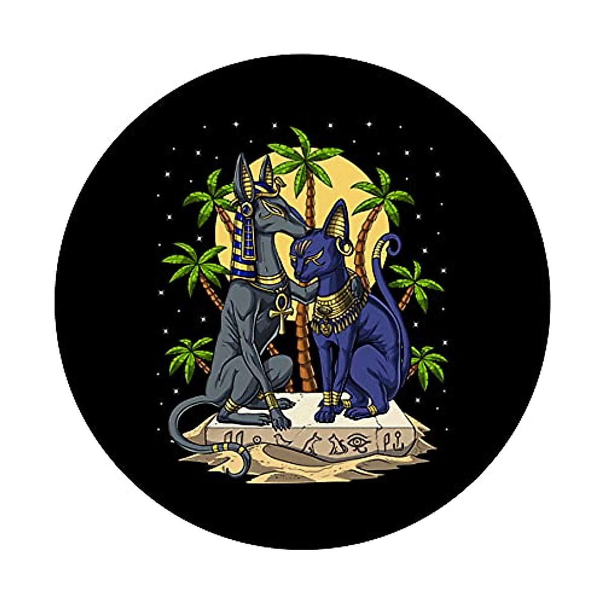 Anubis Bastet Egyptian Gods Ancient Egypt Mythology Deity PopSockets Swappable PopGrip