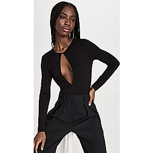 Ninety Percent Women's Eros Modal Deep V Thong Bodysuit, Black, XL