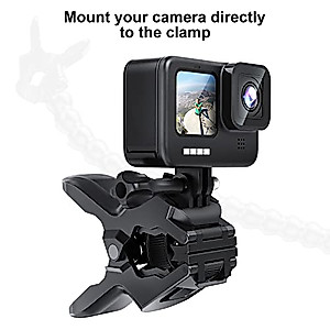 Kuptone Jaws Flex Clamp Mount with 17.8 Inch Adjustable Gooseneck for Go Pro 11,10, 9, 8, 7, 6, 5, 4, 3+, 3 Session, Max, Fusion, AKASO, DJI Osmo Action Cameras (19-Section)