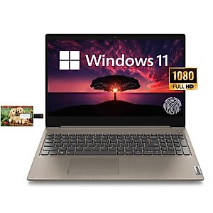 NewLenovo IdeaPad 3i Business Laptop, 15.6" FHD Display, Intel Core i3-1115G4, Windows 11 Home, 256GB SSD 12GB RAM, Almond, 32GB Durlyfish USB Card