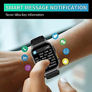 Smart Watch(Answer/Make Call), 2.01" Smartwatch for Men Women, IP67 Waterproof, 100+ Sport Modes Fitness Tracker, Heart Rate Sleep Monitor, AI Voice, Smart Watches for Android iOS Phones