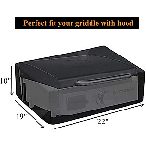 22 Inch Tabletop Griddle/Grill Cover and Carry Bag Replacement for Blackstone 22" Table Top Griddle with Griddle Hood - Heighten, 600D Heavy Duty Waterproof Grill Cover