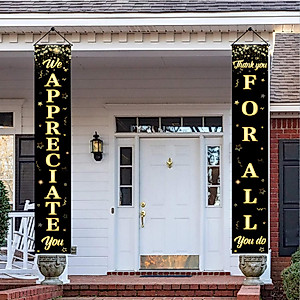 LOONELO Appreciate Thank You Porch Banner, We Appreciate You Porch Sign, Thanks for All You Do Banner Sign Party Decorations for Congrats Grad National Nurses Day Happy Retirement