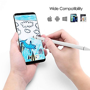 KECOW Replacement Magnetic Caps Active Stylus Pen, 2 Mesh Tip Caps (White)