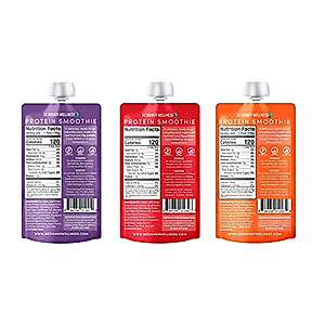 Designer Wellness Protein Smoothie, Real Fruit, 12g Protein, Low Carb, Zero Added Sugar, Gluten-Free, Non-GMO, No Artificial Colors or Flavors, Variety Pack, 12 Count