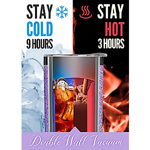 Onebttl Godmother Gifts, Mothers Day Gifts for Godmother, 20 oz Skinny Stainless Steel Tumbler Travel Mug for Best Friend, Aunt, Sister, Best Godmother Ever Glitter Blue Purple