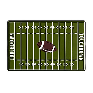 Sports AreaRug Retro American Football Field and Rugby Floor Mat Non-Slip Doormat Living Dining Dorm Room Bedroom Decor Carpet 32X20inch