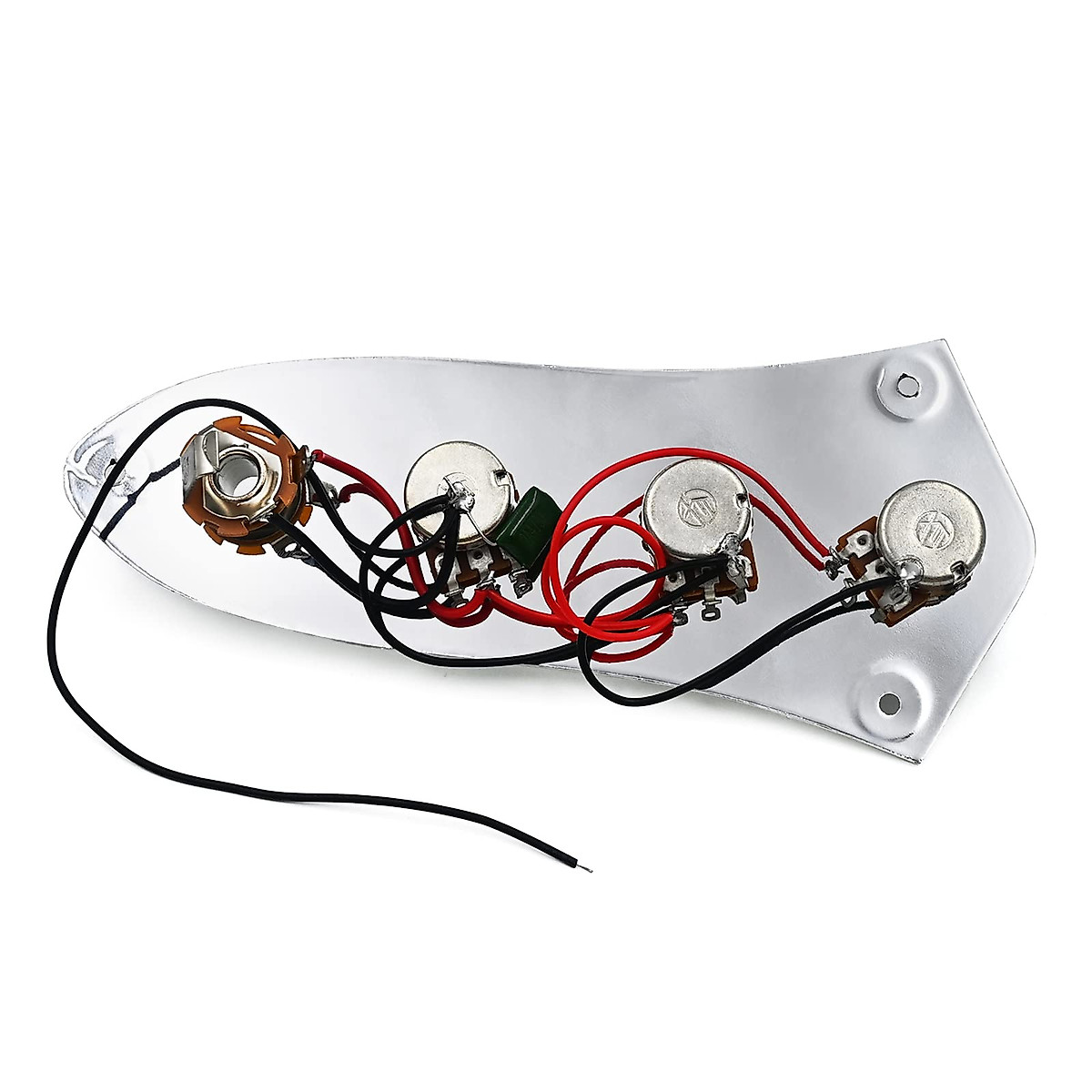 Prewired J Bass Wiring Harness Plate Set 1 Tone 2 Volumes 1 Jack Fully Loaded Control for Fender Electric Jazz Bass