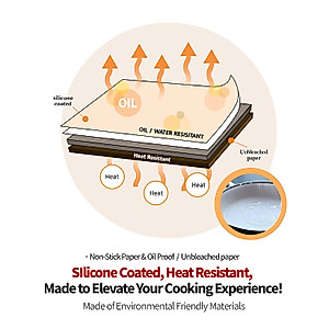 50 PCS Air Fryer Parchment Paper Liners - 6.3" (16cm) Air Fryer Liner with Wall - Air Fryer Disposable Paper Liner For Medium & Small Air Fryer Liner Basket - Air Fryer Accessories