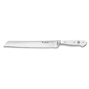 Wusthof Classic White 9 Inch Bread Knife (1040201123), Double Serrated Edge, Precision Forged High-Carbon Stainless Steel Blade