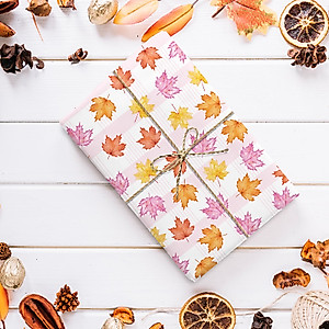 JarThenaAMCS 10Pcs Fall Cotton Fabric Bundles Pink Pumpkin Maple Leaf Truck Fat Quarters Autumn Thanksgiving Quilting Patchwork for DIY Craft Home Party Decor, 18 x 22 Inch