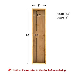 Bamboo Drawer Organizer Storage Box Bathroom Living Room Kitchen (12"3"2.5")