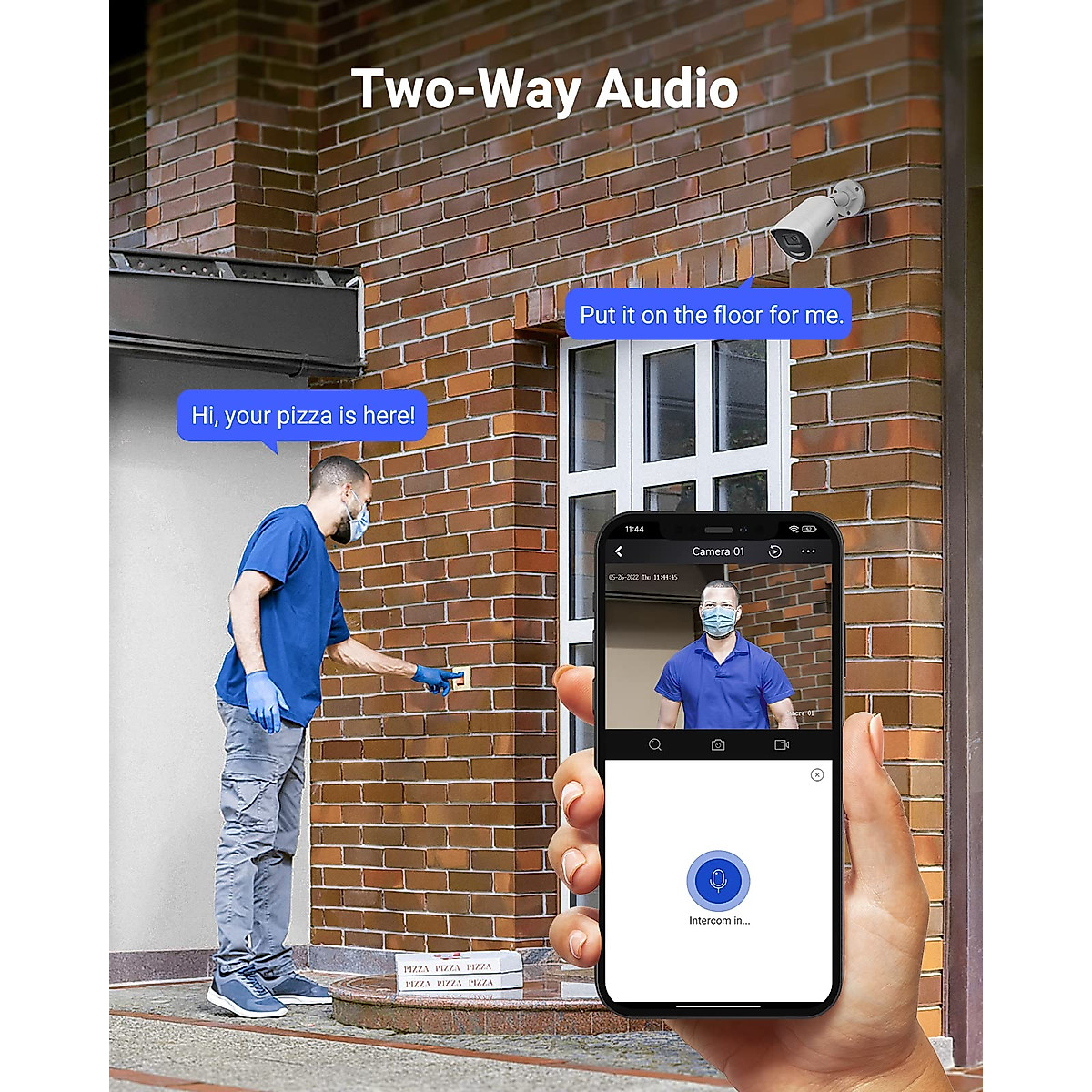 ANNKE AC800 4K Security Camera Outdoor, Surveillance IP PoE Camera with Human/Vehicle Detection, Strobe & Spotlight Alarms, Two-Way Audio, 130 ft Night Vision, Support Up to 256GB MicroSD Card