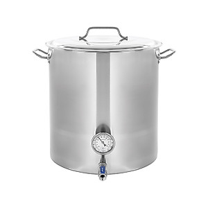 CONCORD Stainless Steel Home Brew Kettle Stock Pot (Weldless Fittings) (20 QT/ 5 Gal)