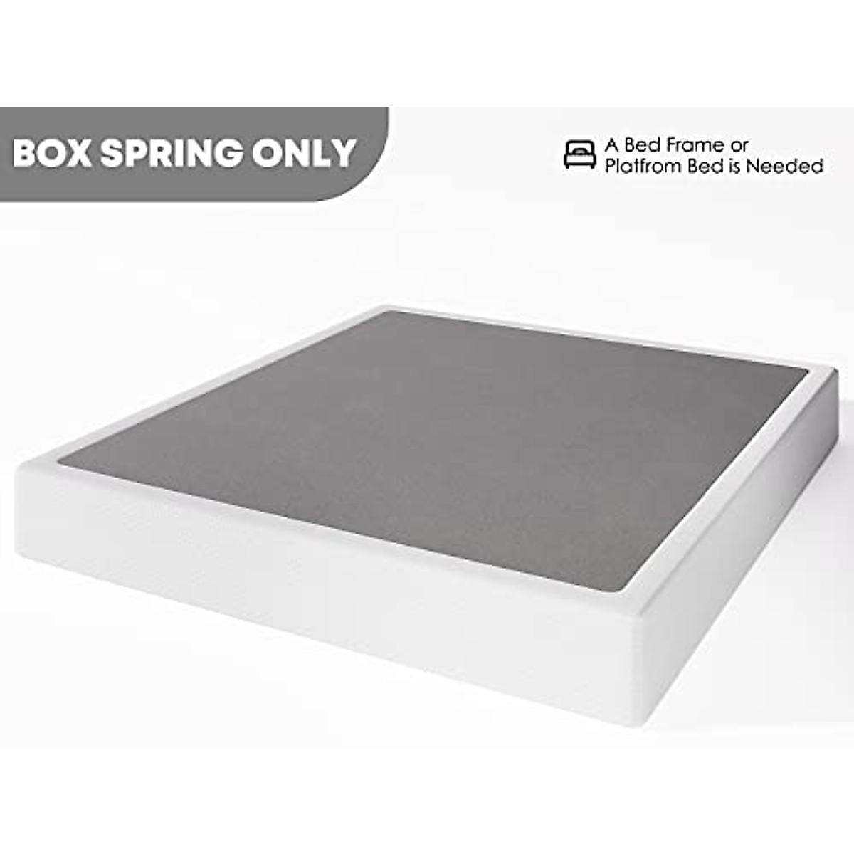 RLDVAY King-Box-Spring, 9 inch Metal King Size Box Spring Only, Heavy Duty Box Spring King with Fabric Cover, Easy Assembly, Non Slip, Noise Free