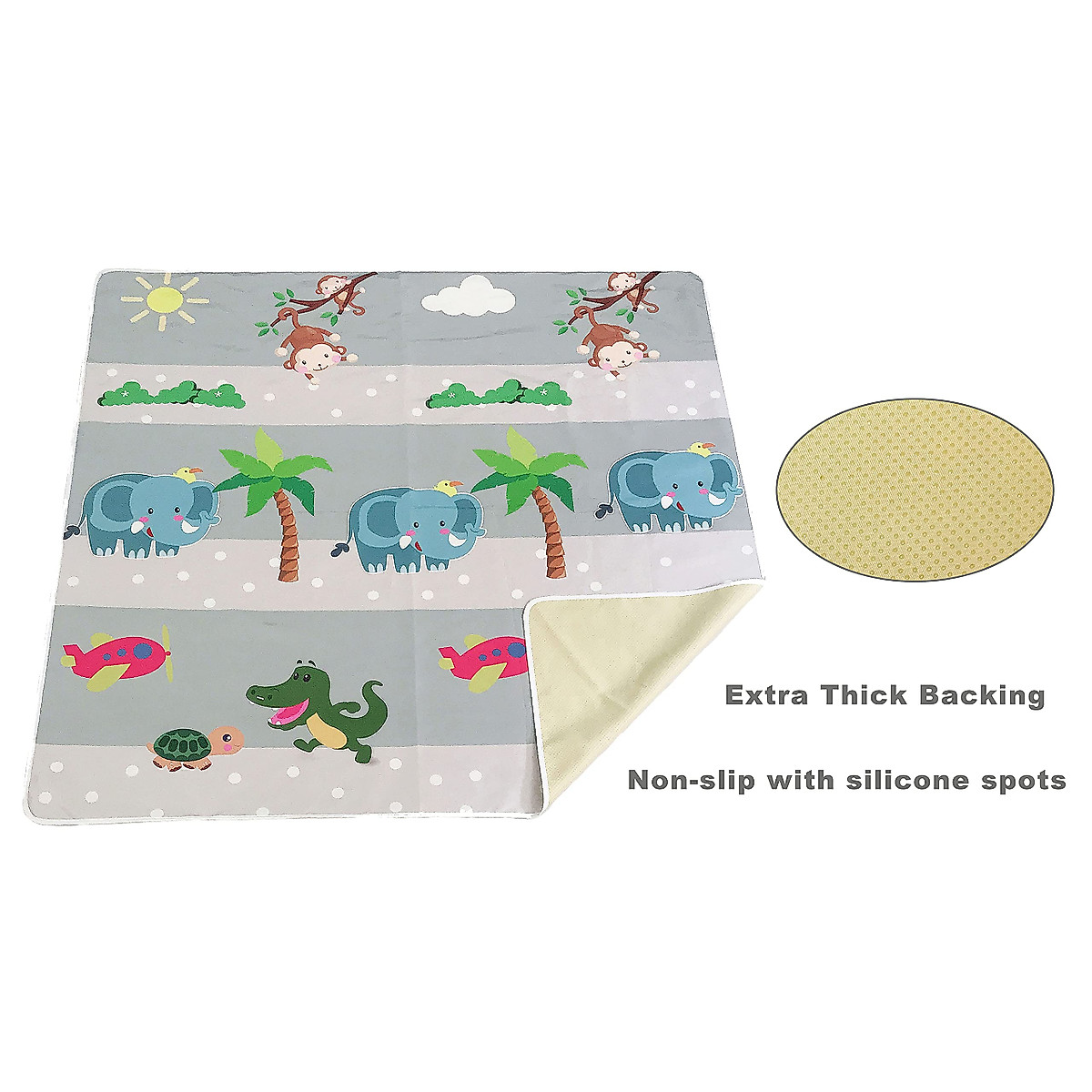Large Splat Mat for Under Highchair Washable , Anti-slip Silicone Spot Splash Mat, Waterproof Floor Protector, Mess Mat for Arts Craft (53x53 inch)