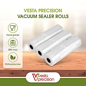 Vesta Precision Vacuum Seal Rolls | Clear and Embossed | 8” x 50’ and 11” x 50’ | 2 Pack | Great for Food Storage and Sous Vide