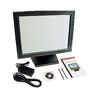 Yaminie Touch Screen LCD POS Stand, OSD Control System, 15" ABS Touchscreen Monitor with Adjustable Angle Stable Base for Office, POS, Retail, Restaurant, Bar, Gym (ABS Material)
