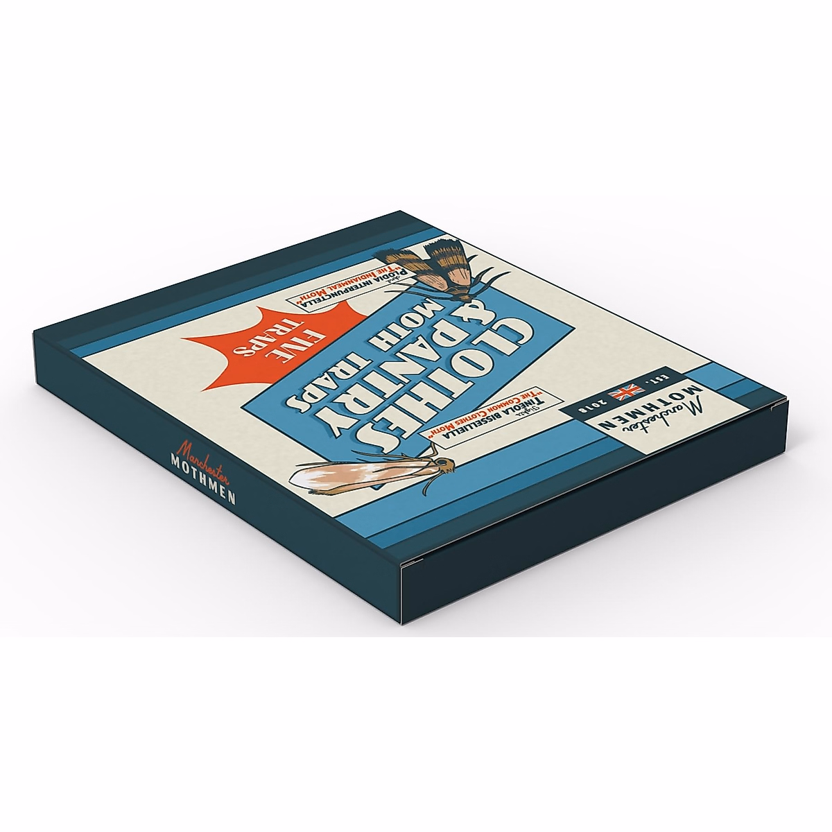 Manchester Mothmen 2-in-1 Clothing & Pantry Moth Traps for House | 5-Pack Moth Killer Indoor for Clothes, Closets & Kitchen | Indian Meal Moth Trap with Clothes Moth Pheromones