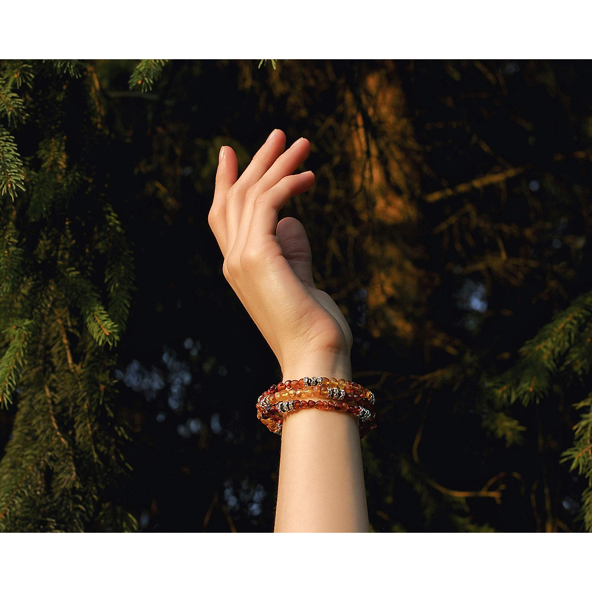 Baltic Amber Bracelet for Adult, Handmade Clean Polished Amber Jewelry- Wire Snake, up to 7.5” wrist size