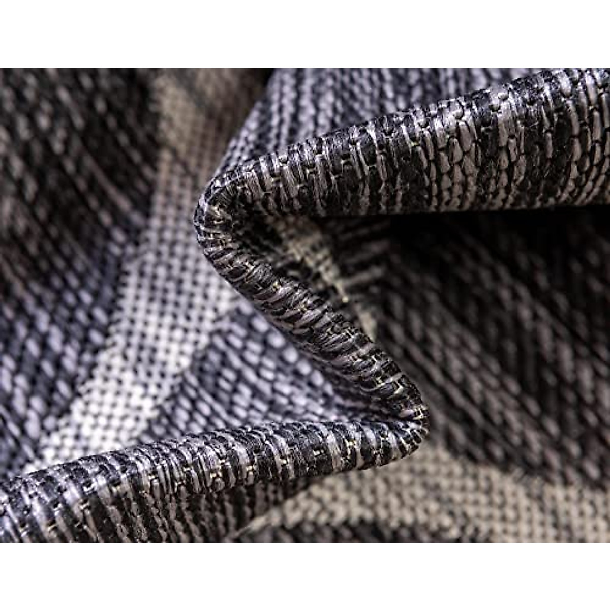 Unique Loom Outdoor Botanical Collection Botanical, Coastal, Vines, Indoor and Outdoor Area Rug (5' 0 x 8' 0 Rectangular, Charcoal Gray/Beige)