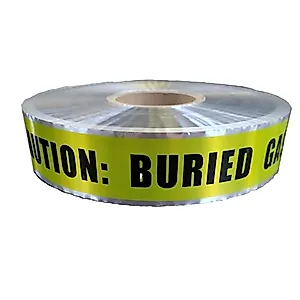 Swanson Tool Co DETY21005 2 inch by 1000 Foot 5 Mil Detectable Safety Tape"Caution Buried Gas Line Below" Yellow with Black Print