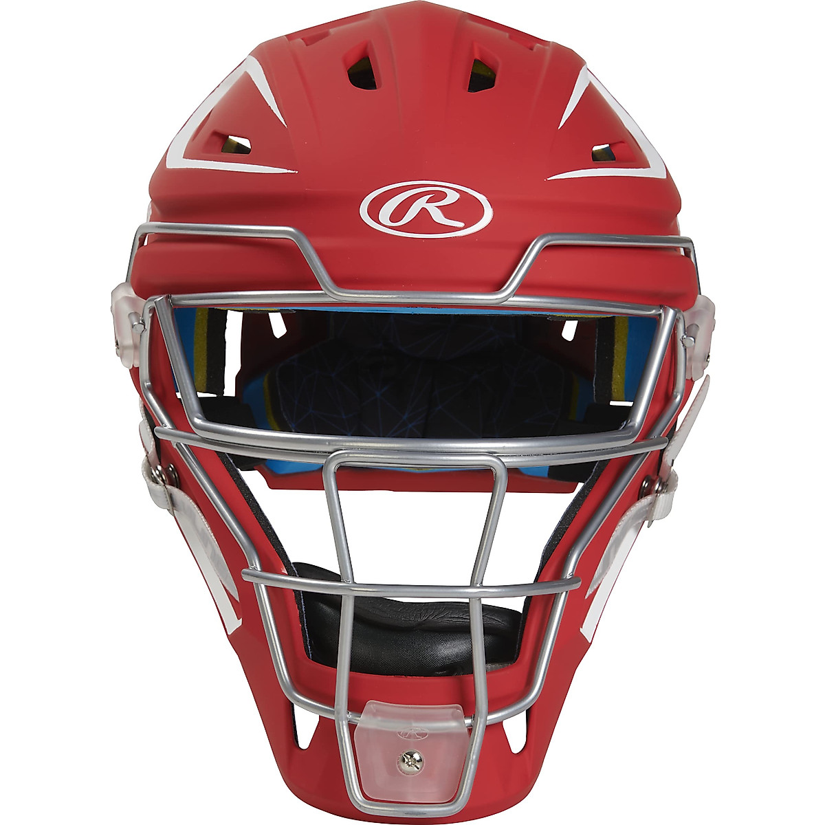 Rawlings | MACH Catcher's Helmet | Baseball | Junior (6 1/2" - 7") | Scarlet/White
