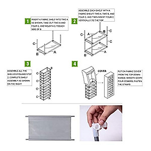 Xy Litol 10-Tier Shoe Rack Cabinet - 45 Pair Shoe Organizer for Entryway, Closet, Bedroom, and Hallway Grey