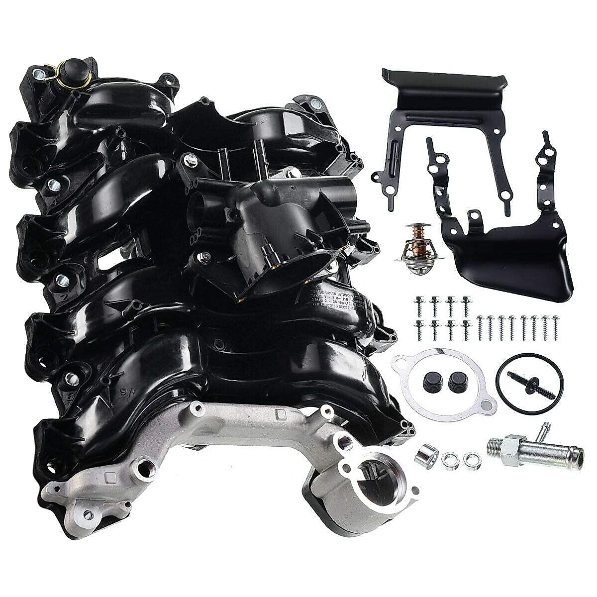 Upper Intake Manifold Kit and Gaskets Set Replacement for Ford F150 F-150 E-150 E-250 Lobo 2007 2008(4.6L Only VIN:W)