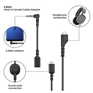 Replacement Audio Cable Compatible with Steelseries Arctis 3,Mini USB to 3.5mm Aux Cord for Steel Series Arctis 3/Arctis 5/Arctis Pro Gaming Headset